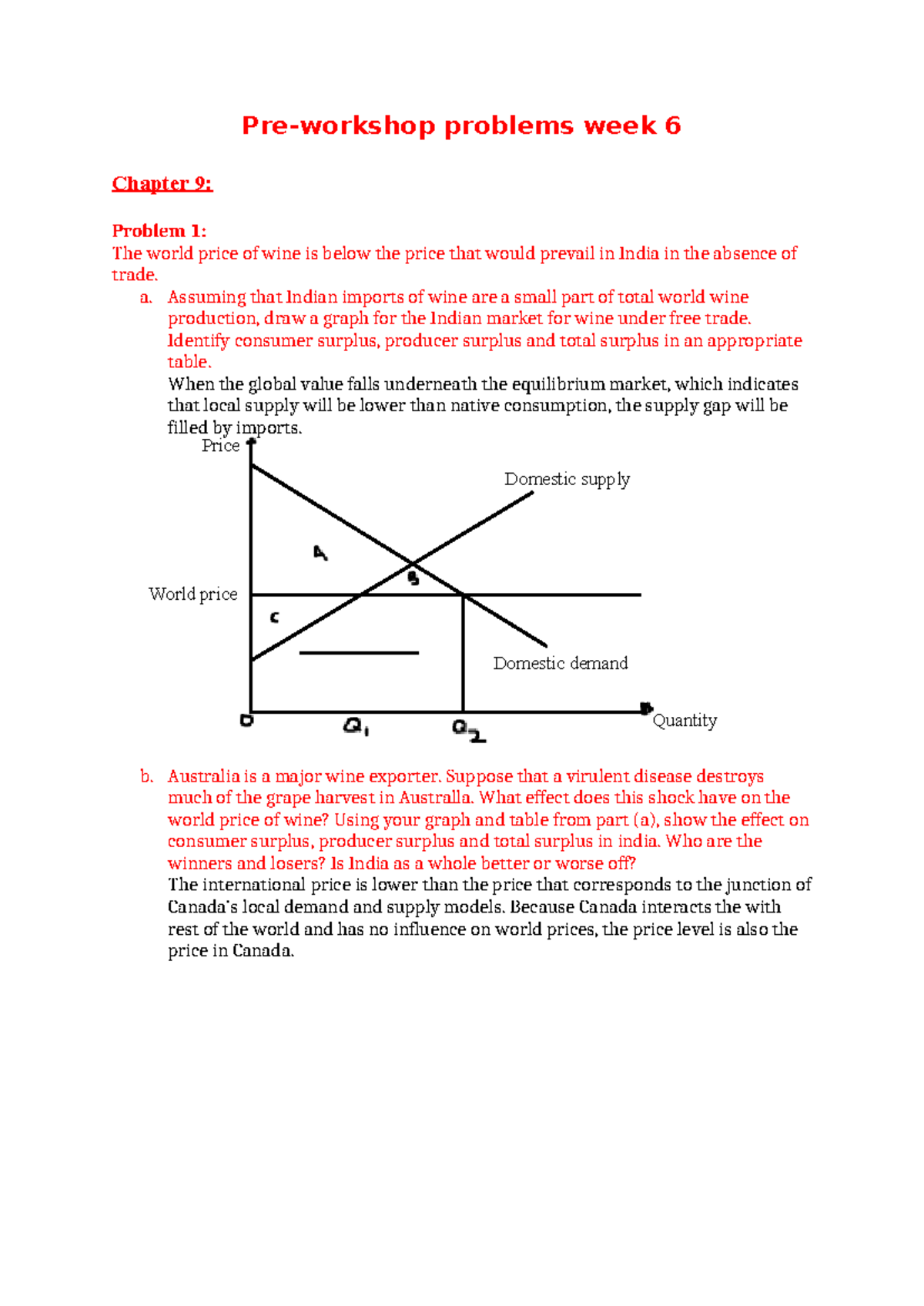 Week 6 - pre work - Pre-workshop problems week 6 Chapter 9: Problem 1 ...