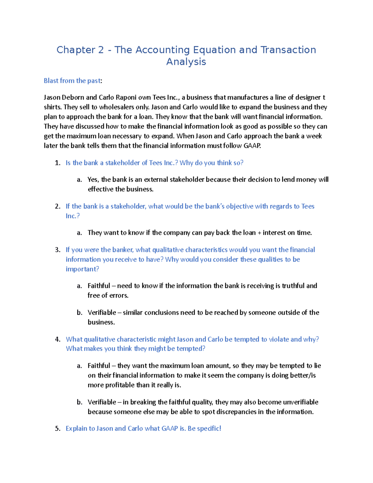 Chapter 2 - Chapter 2 - The Accounting Equation and Transaction ...