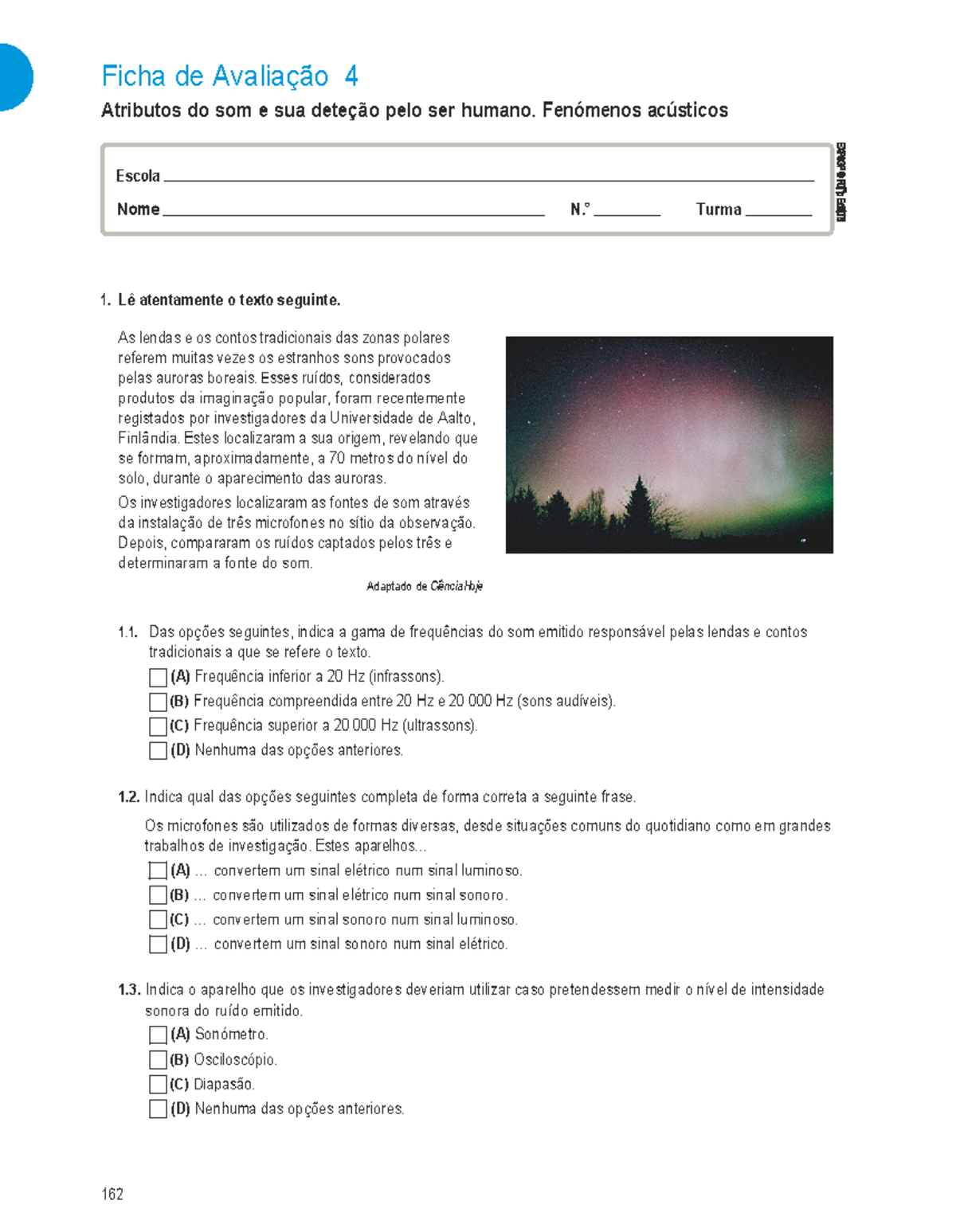 Exp8 ficha aval4 - chalalala - Atributos do som e sua deteção pelo ser ...