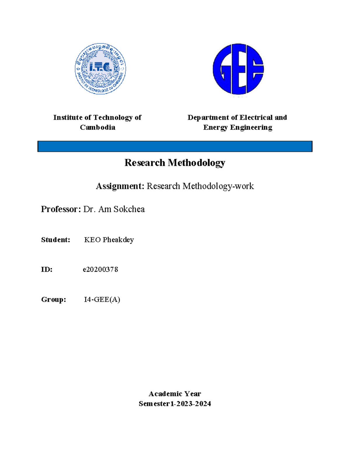 Research methodology - This once - Research Methodology Assignment ...