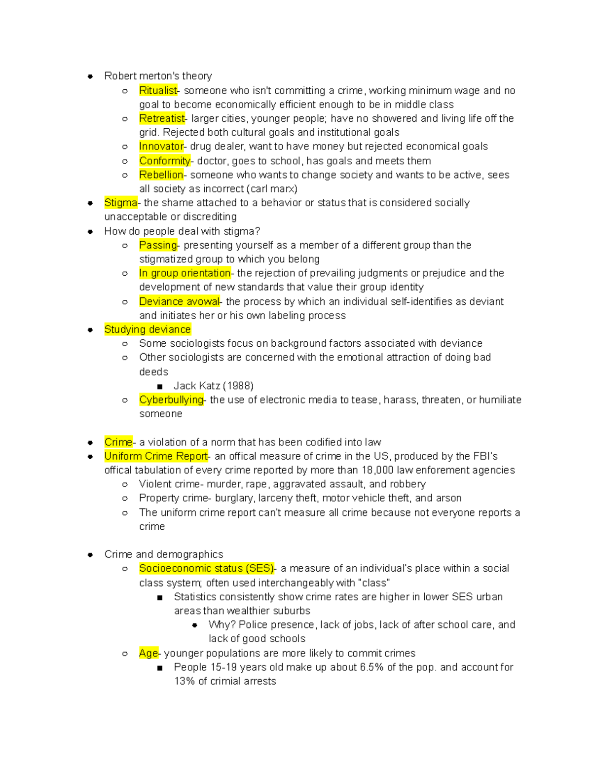 Sociology Deviance - Robert merton's theory Ritualist- someone who isn ...