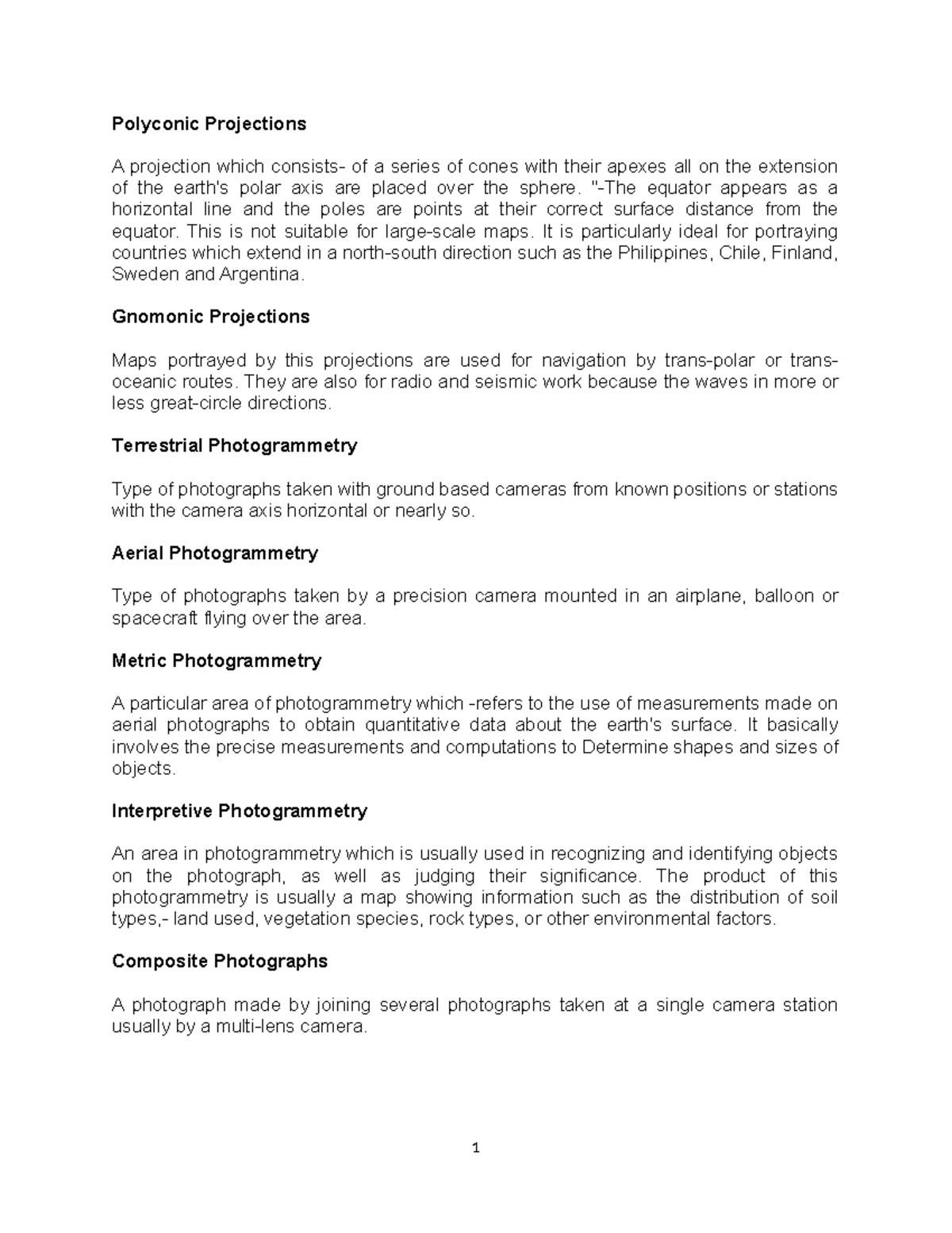 Carto - please see the attachment - Polyconic Projections A projection ...