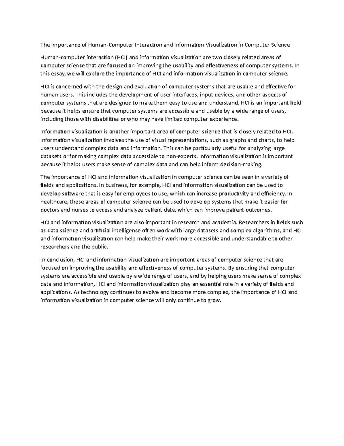 The Importance of Human-Computer Interaction and Information ...