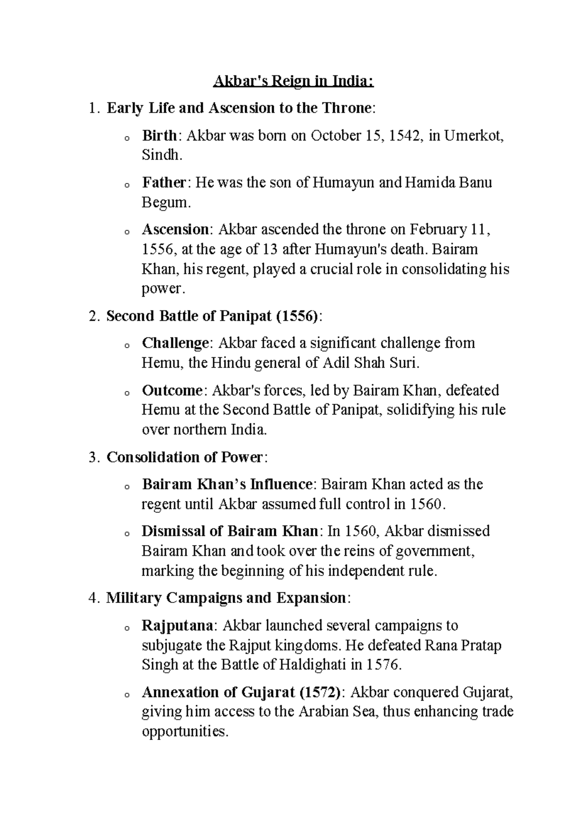 Akbar's reign in india - Akbar's Reign in India: Early Life and ...