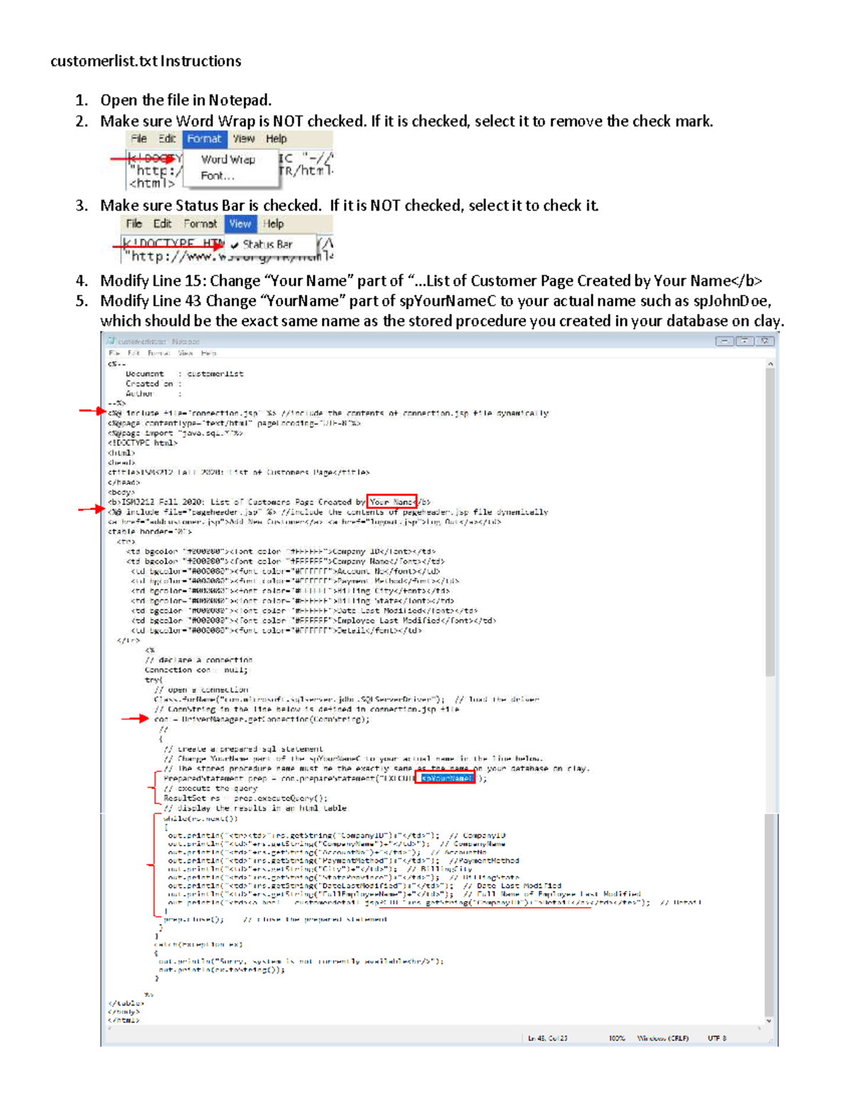 Customerlist Instruction - customerlist Instructions Open the file in ...