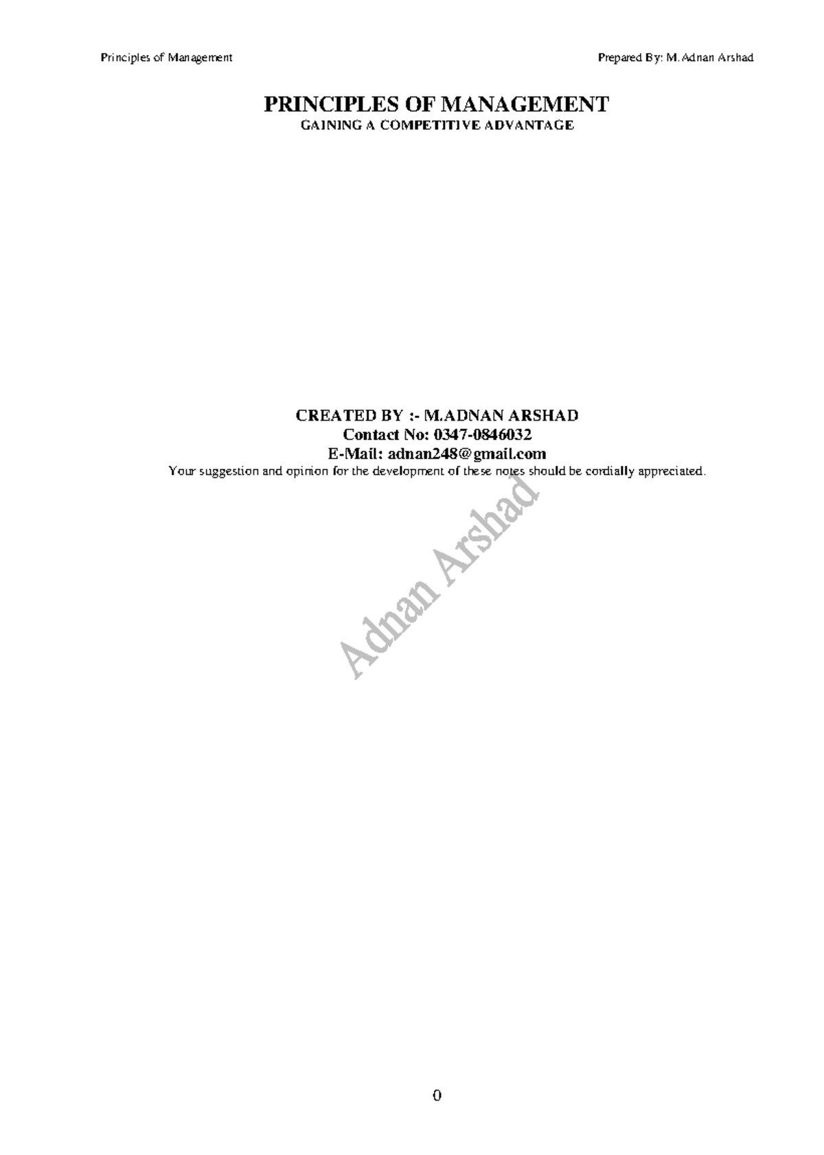 Principles of Managemen - PRINCIPLES OF MANAGEMENT GAINING A ...