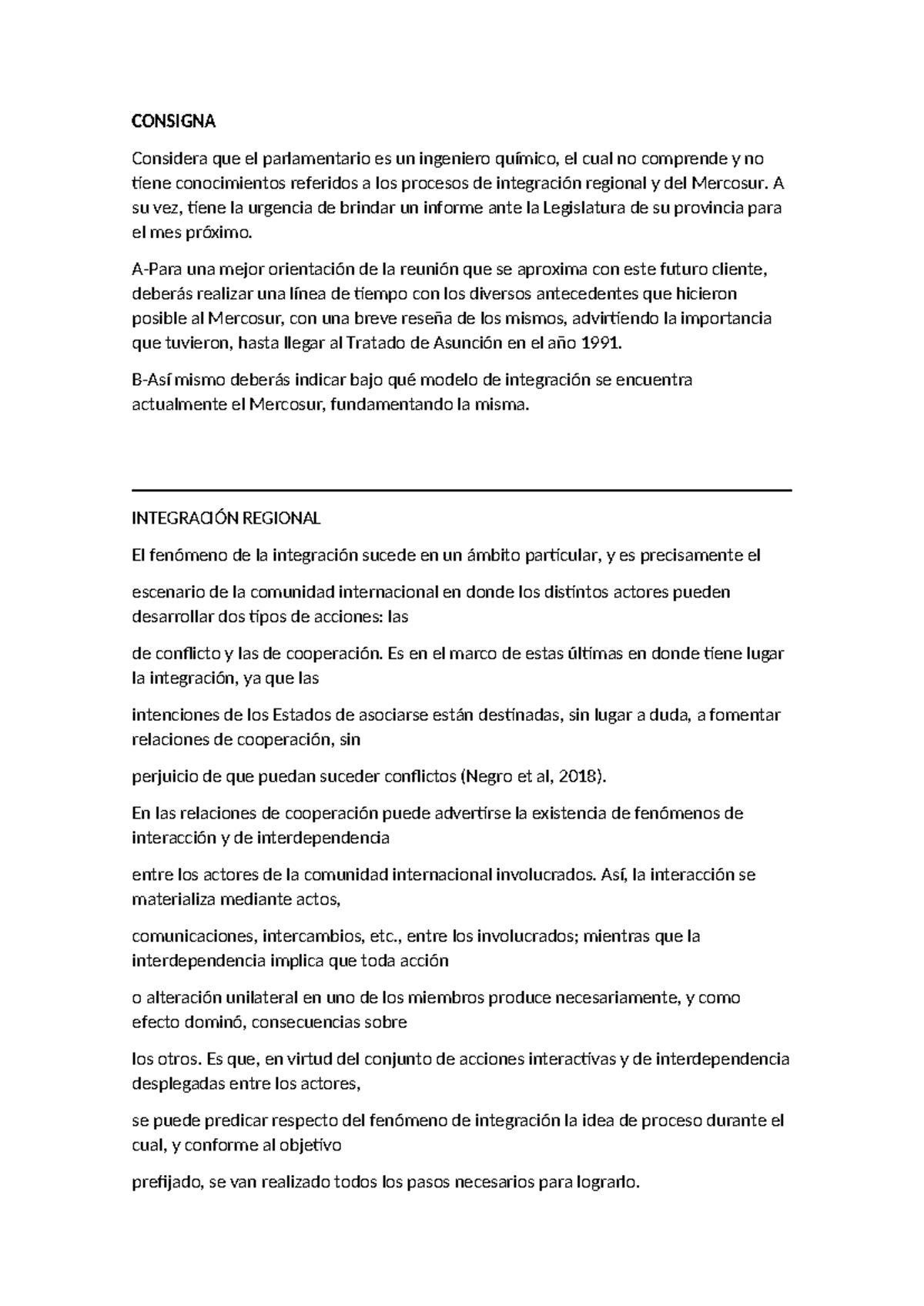 Derecho Regional TP1- Material DE BASE - CONSIGNA Considera que el ...