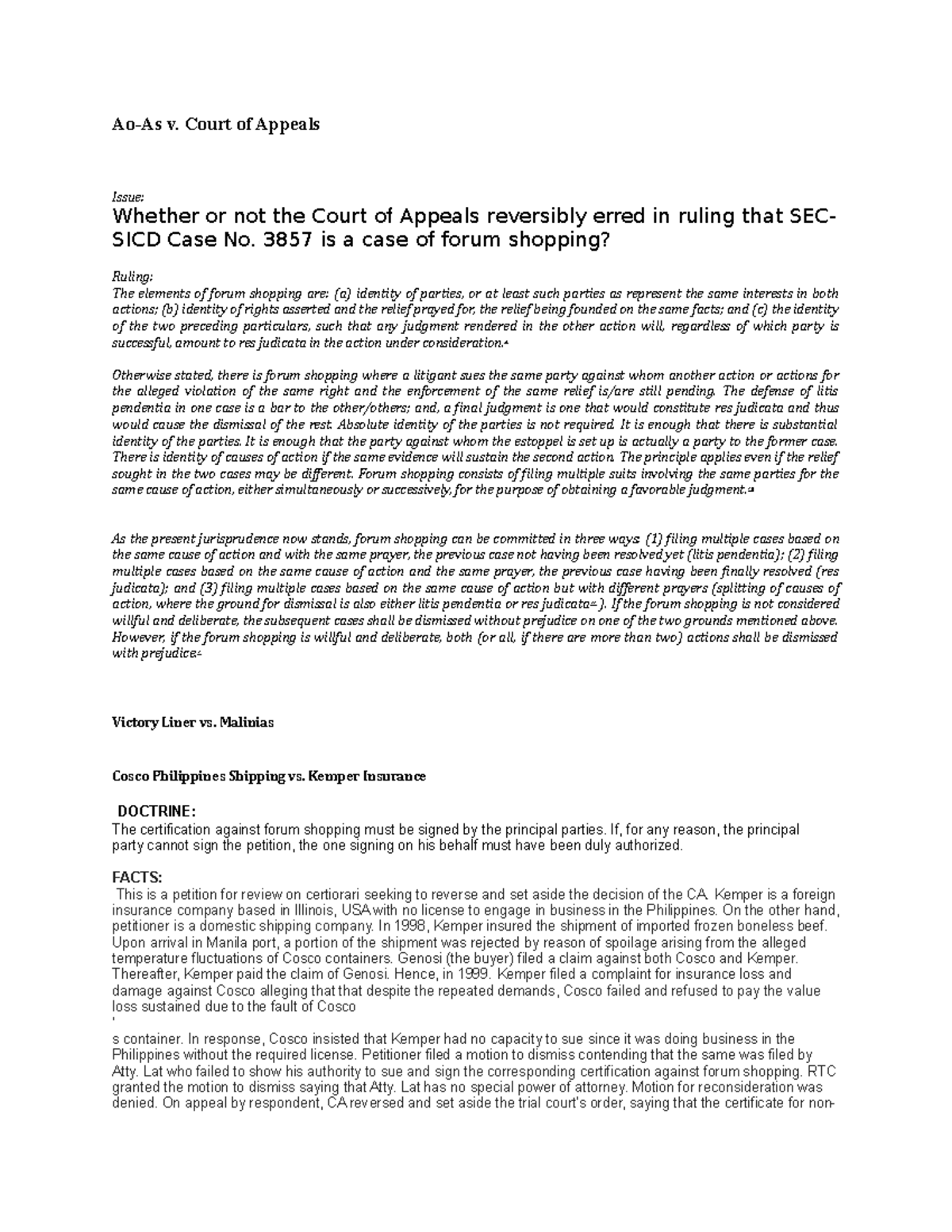 R6-12 Cases - Ao-As v. Court of Appeals Issue: Whether or not the Court ...