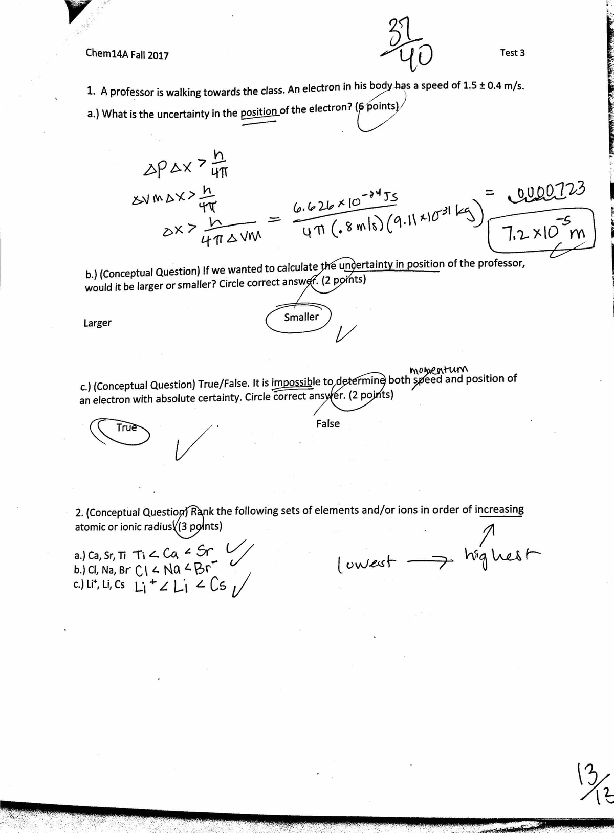 14A Test3 - Chem material - CHEM 111 - Studocu