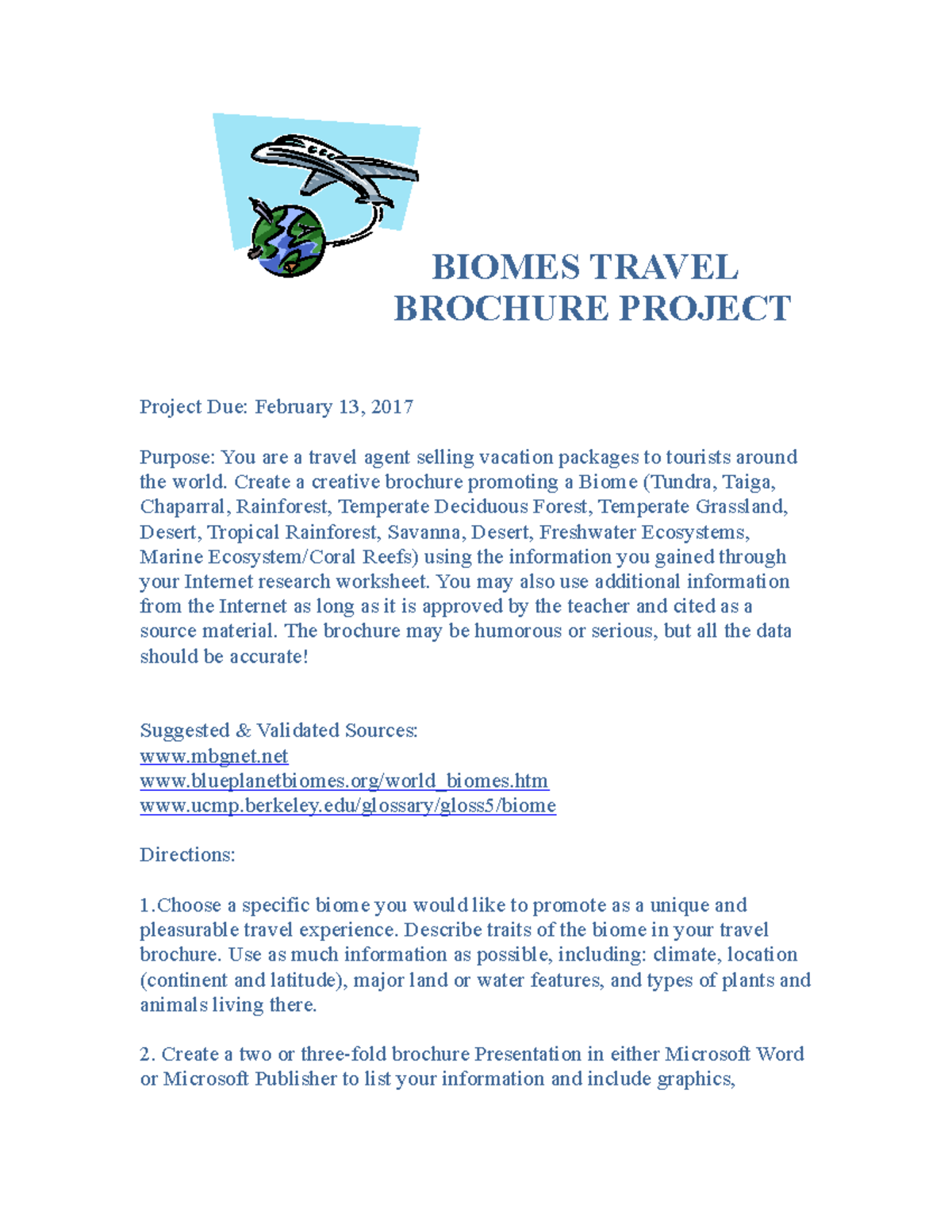 Biomes Brochure project-1 - ! BIOMES TRAVEL BROCHURE PROJECT Project ...