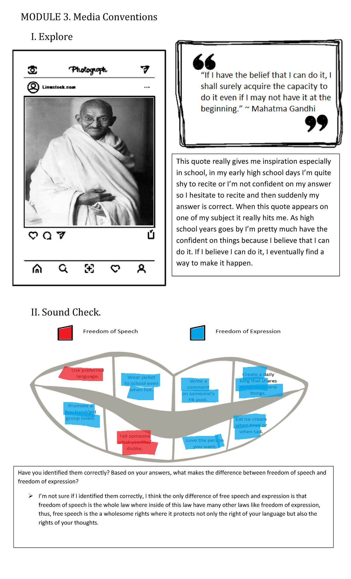 MIL 3 - Key answers for modules - MODULE 3. Media Conventions I ...