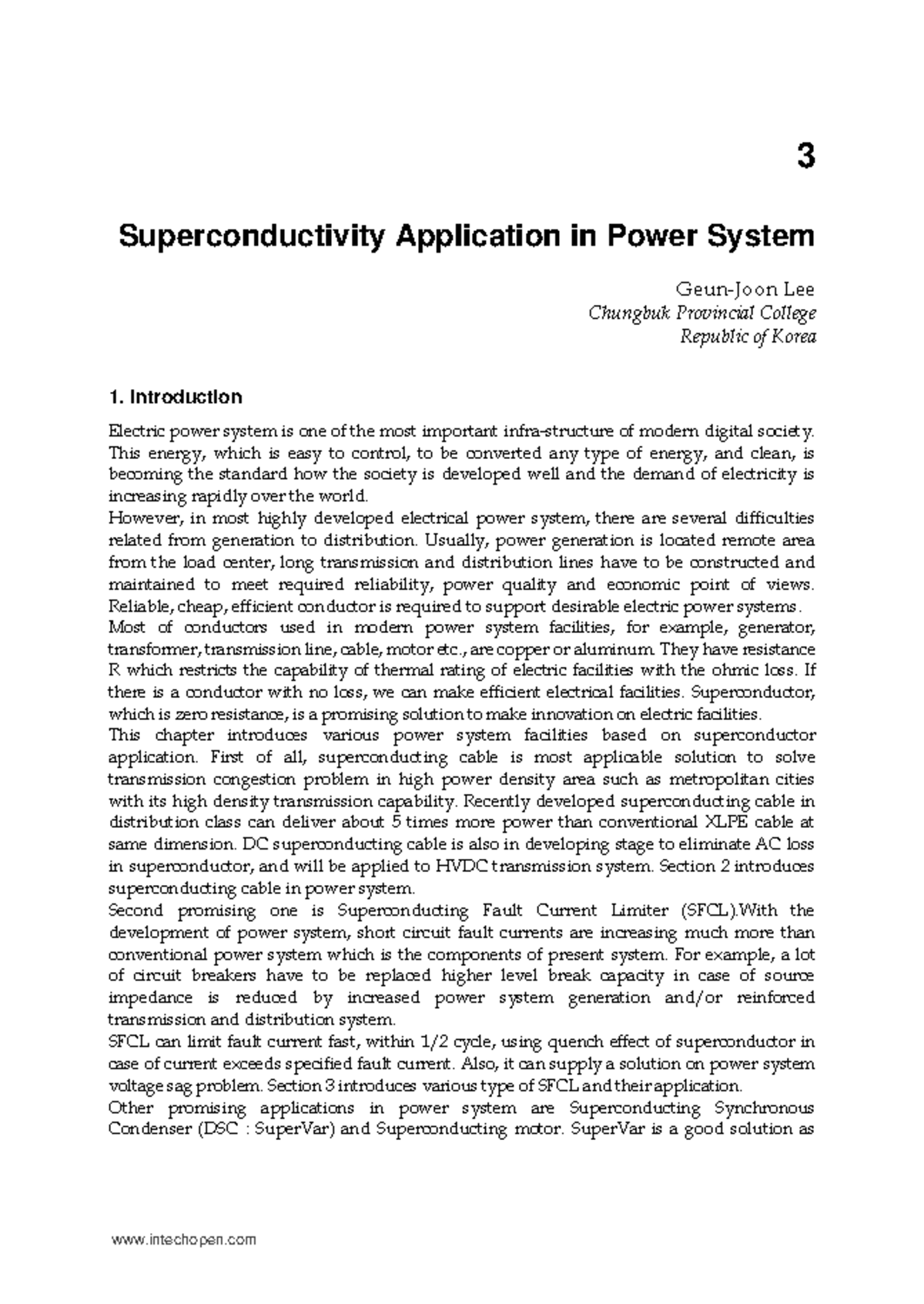 Superconductivity Application in Power System - 3 Superconductivity Application in Power System ...
