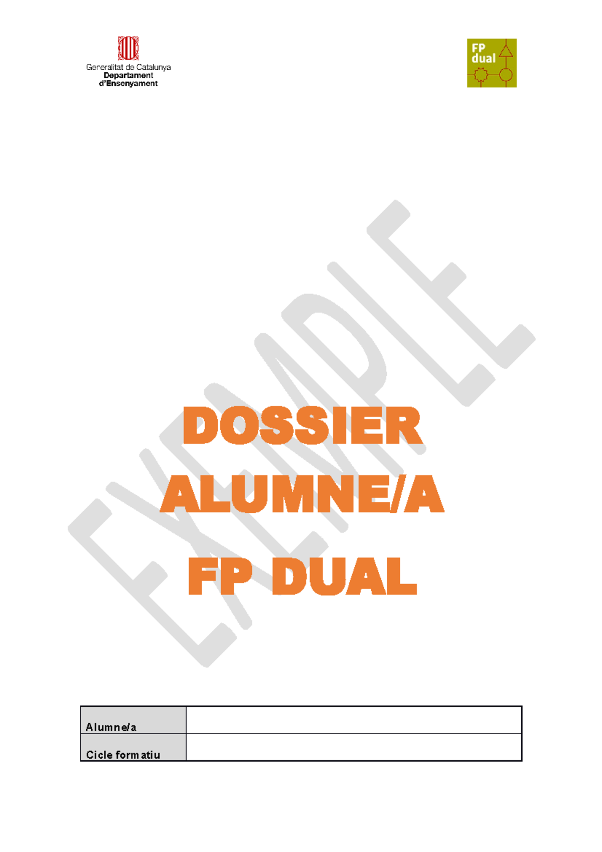 Memoria Exemple - FP Dual - DOSSIER ALUMNE/A FP DUAL Alumne/a Cicle ...
