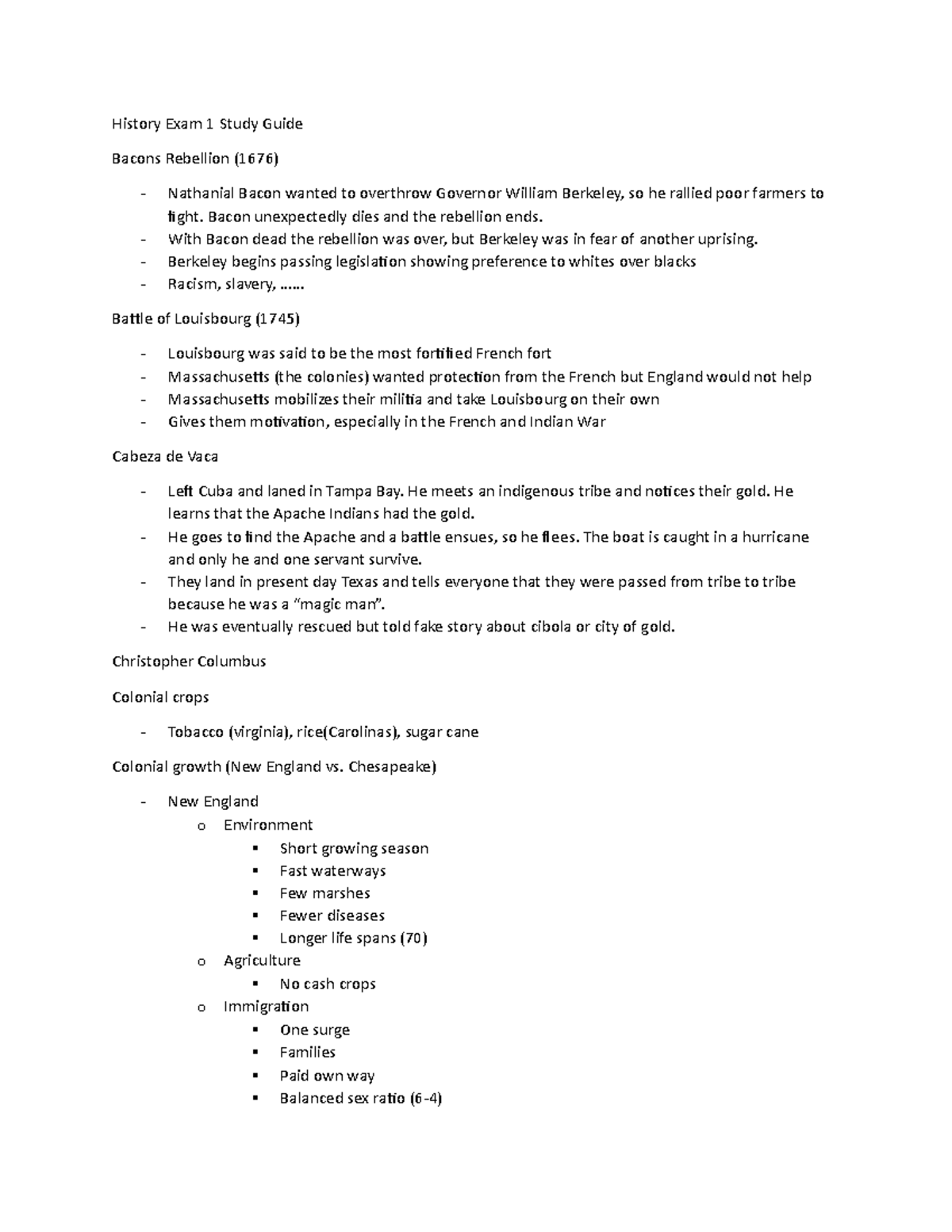 History Exam 1 - studyguide used for histroy to 1877 exam 1 - History ...