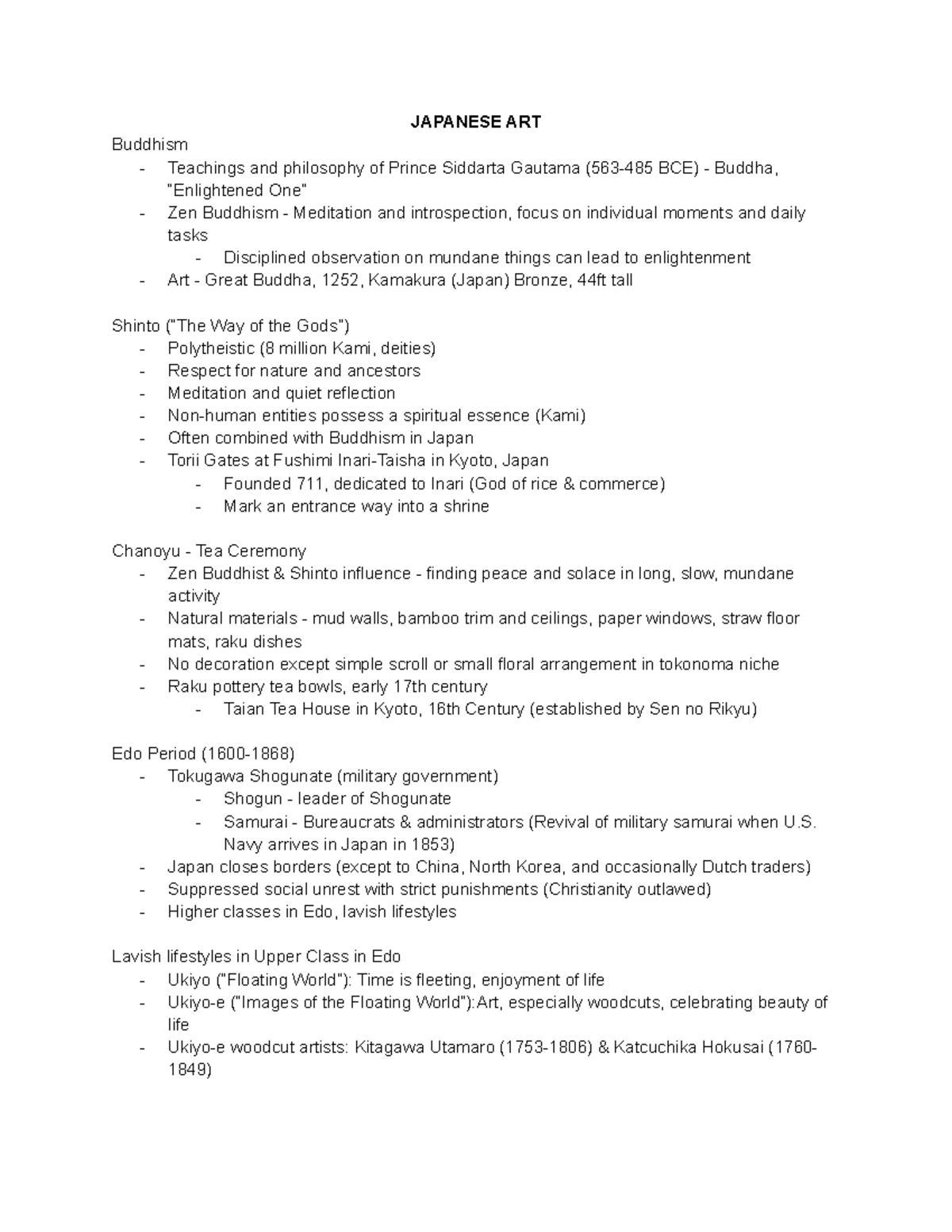 Intro to Art - Japanese Art notes - JAPANESE ART Buddhism - Teachings ...