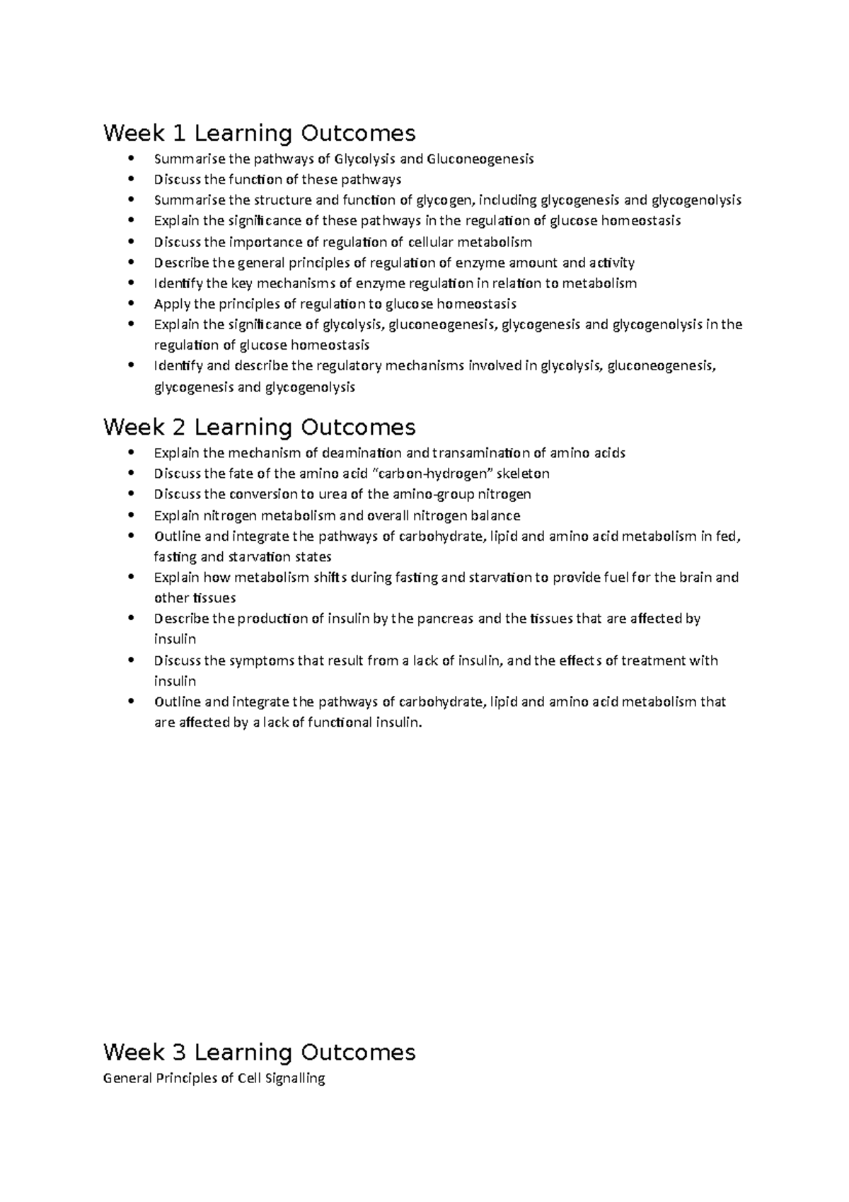 BMS2021 Learning Outcomes - Week 1 Learning Outcomes Summarise the ...