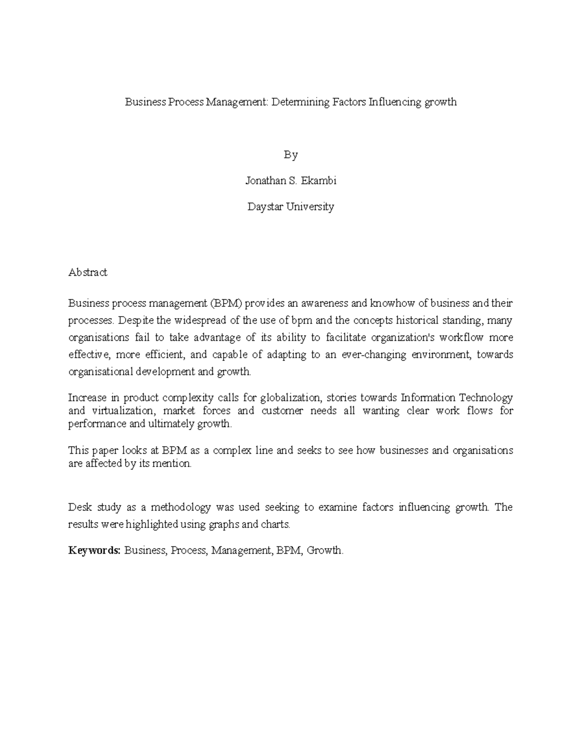 Business Process Management Paper Final - Business Process Management ...