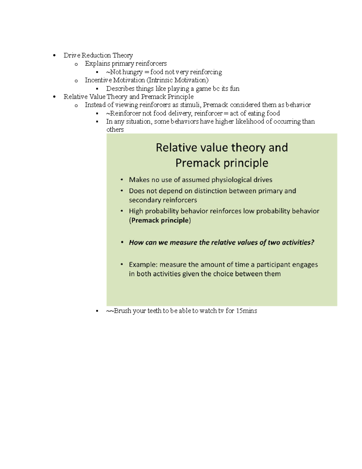 Drive Reduction Theory Example