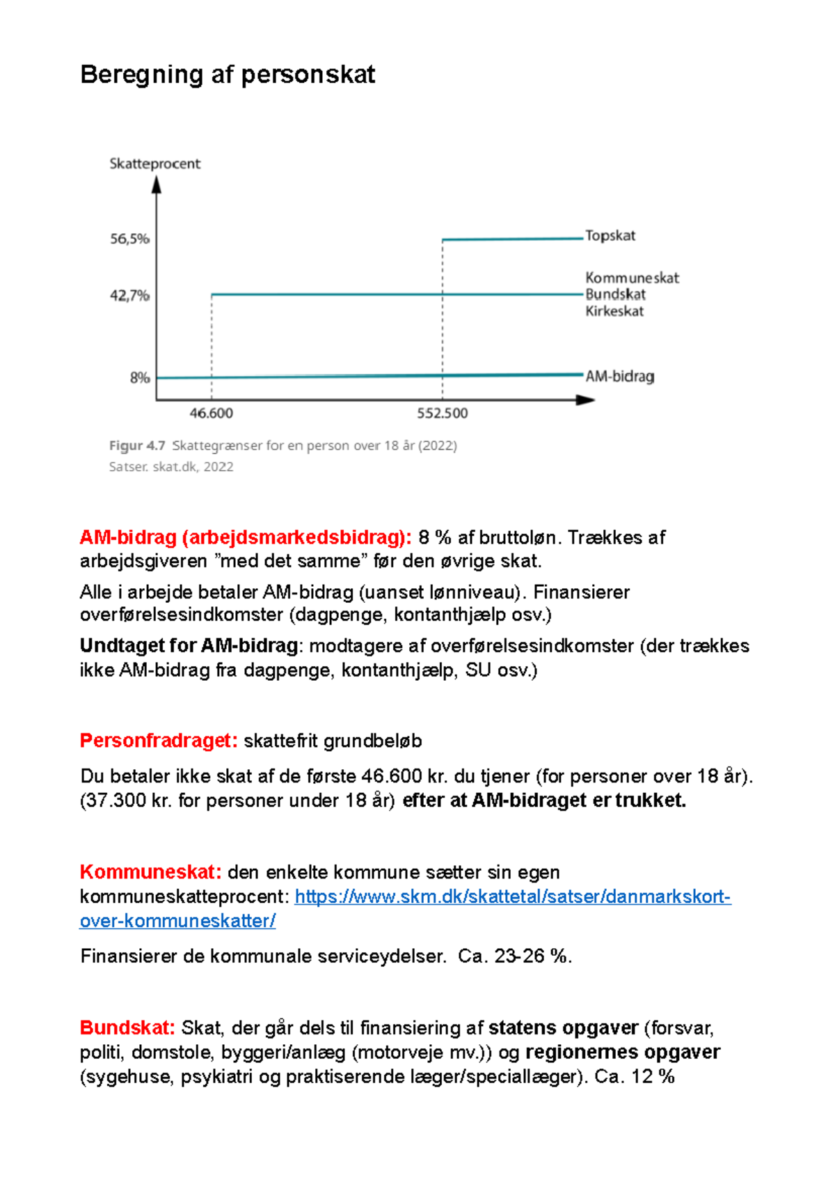 Skattemodel - progressive skattesystem - Beregning af personskat AM ...