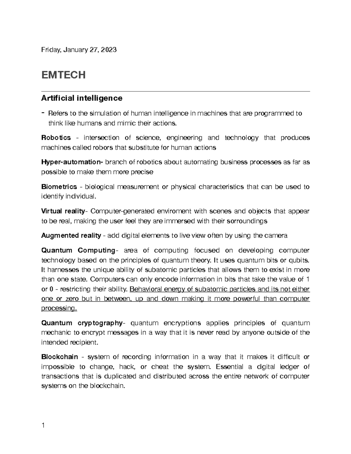 E ASK - theo - Friday, January 27, 2023 EMTECH Artificial intelligence ...