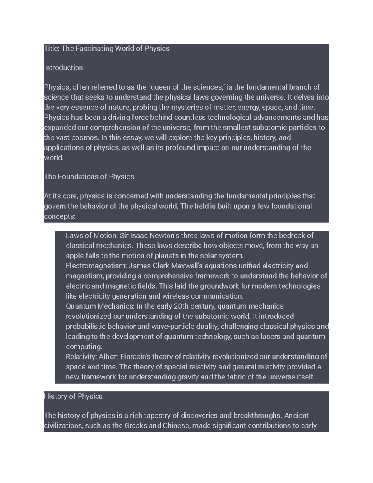 The Fascinating World of Physics - Title: The Fascinating World of ...