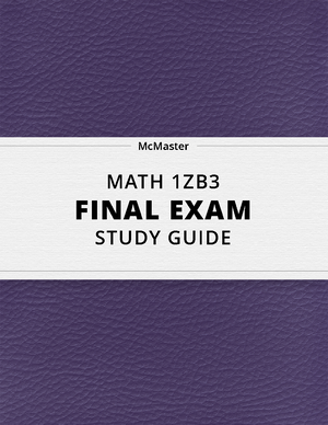 MATH 1ZB3 - 1zb3 course summary - CALCULUS Integrals Integrals j If ...