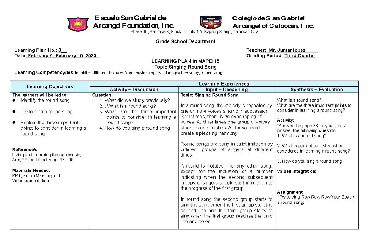 Lopez- LP Music 6 - read - Phase 10, Package 6, Block. 1, Lots 1-5 ...