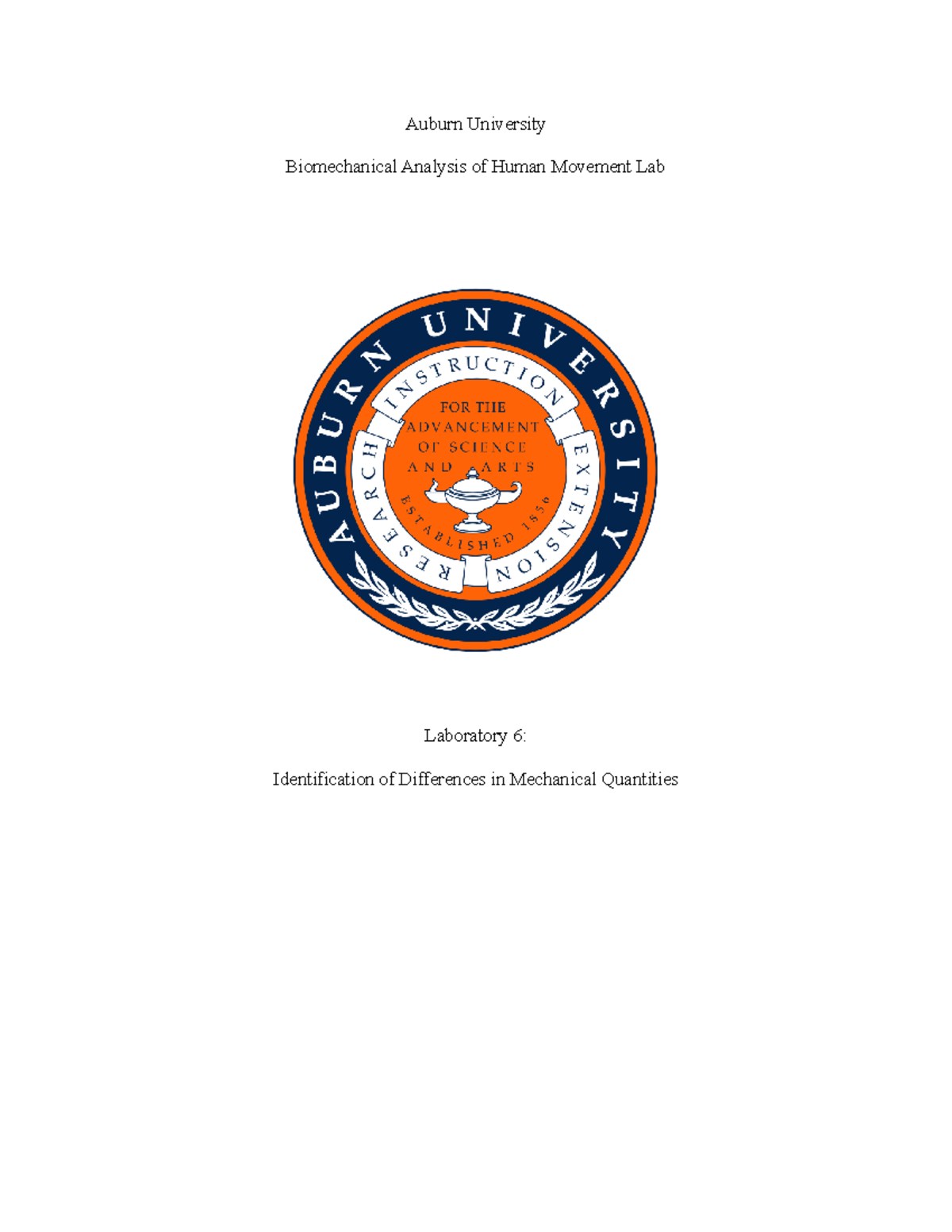Lab 6 - Biomechanics Lab #6 Anthony Fava - Auburn University ...