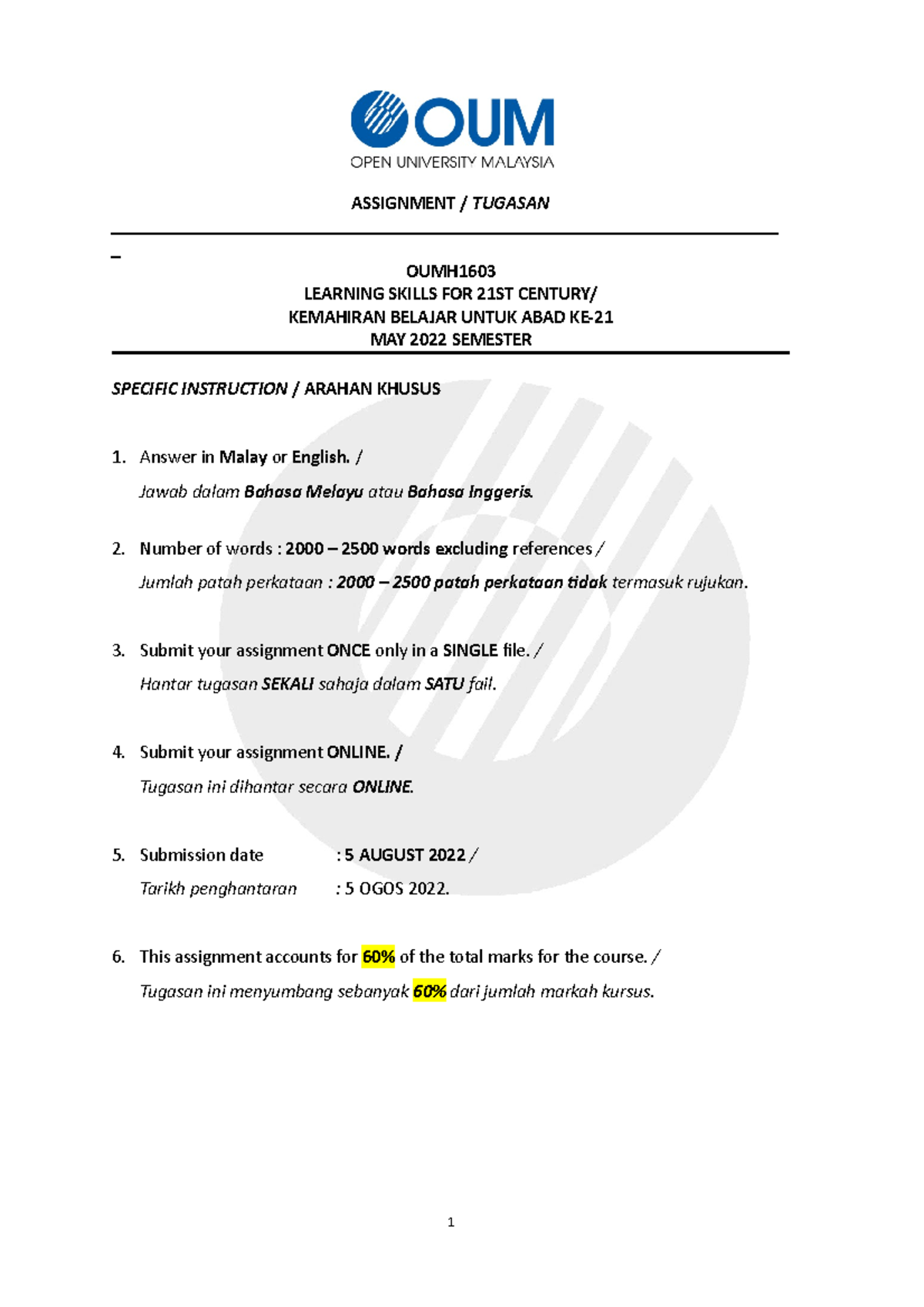 56285 - nil - ASSIGNMENT / TUGASAN - Studocu