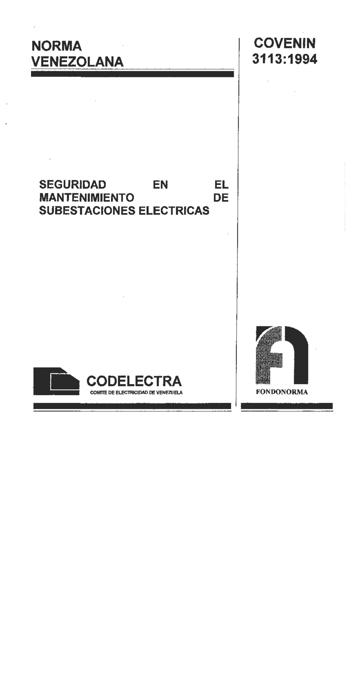 3113-94 normas cadafe - repaso - Ingeniería Eléctrica (electrotecnia ...