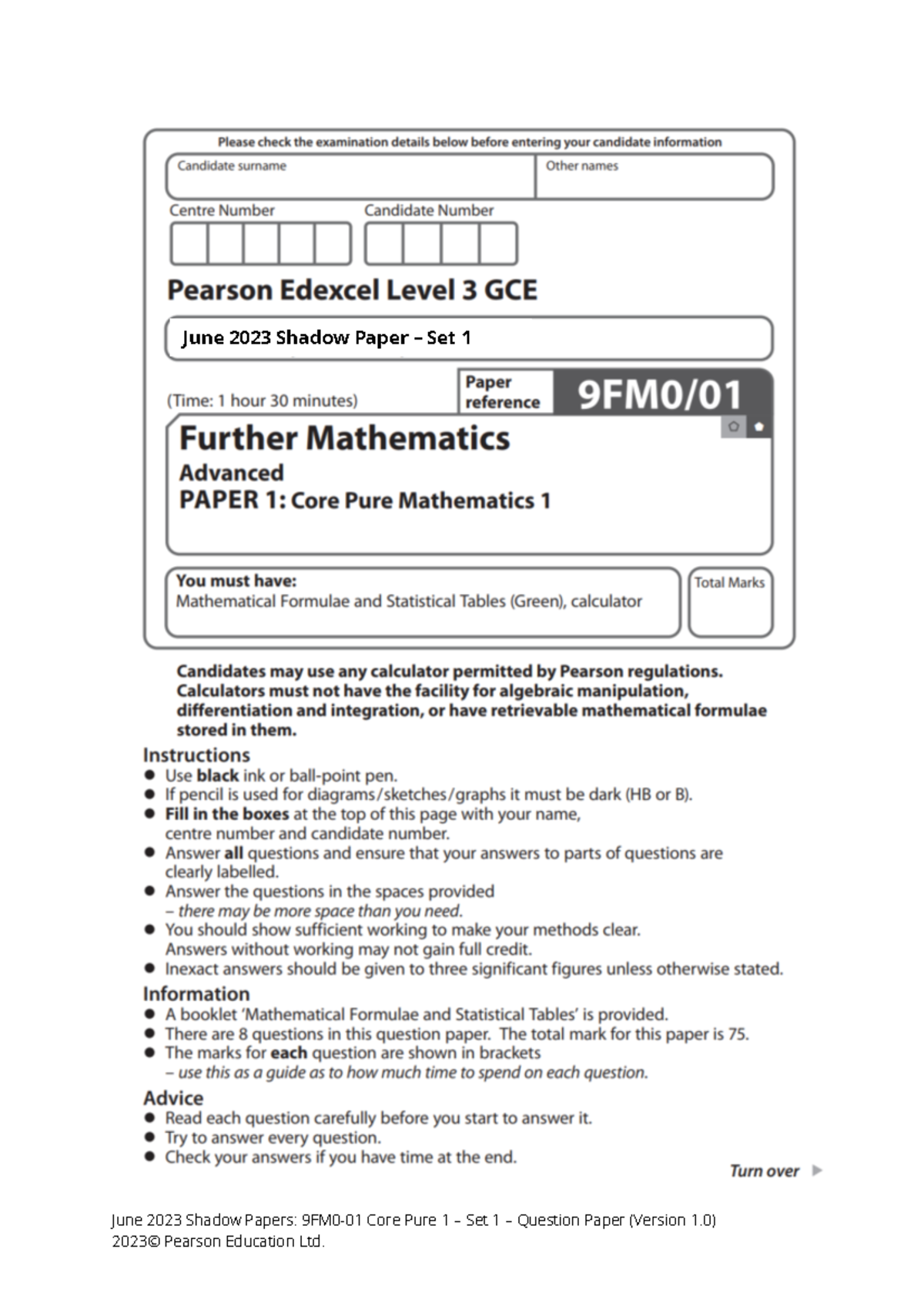 2306 9FM0-01 AL Core Pure 1 June 2023 Shadow Paper (pdf) - June 2023 Shadow Papers: 9FM0-01 Core ...