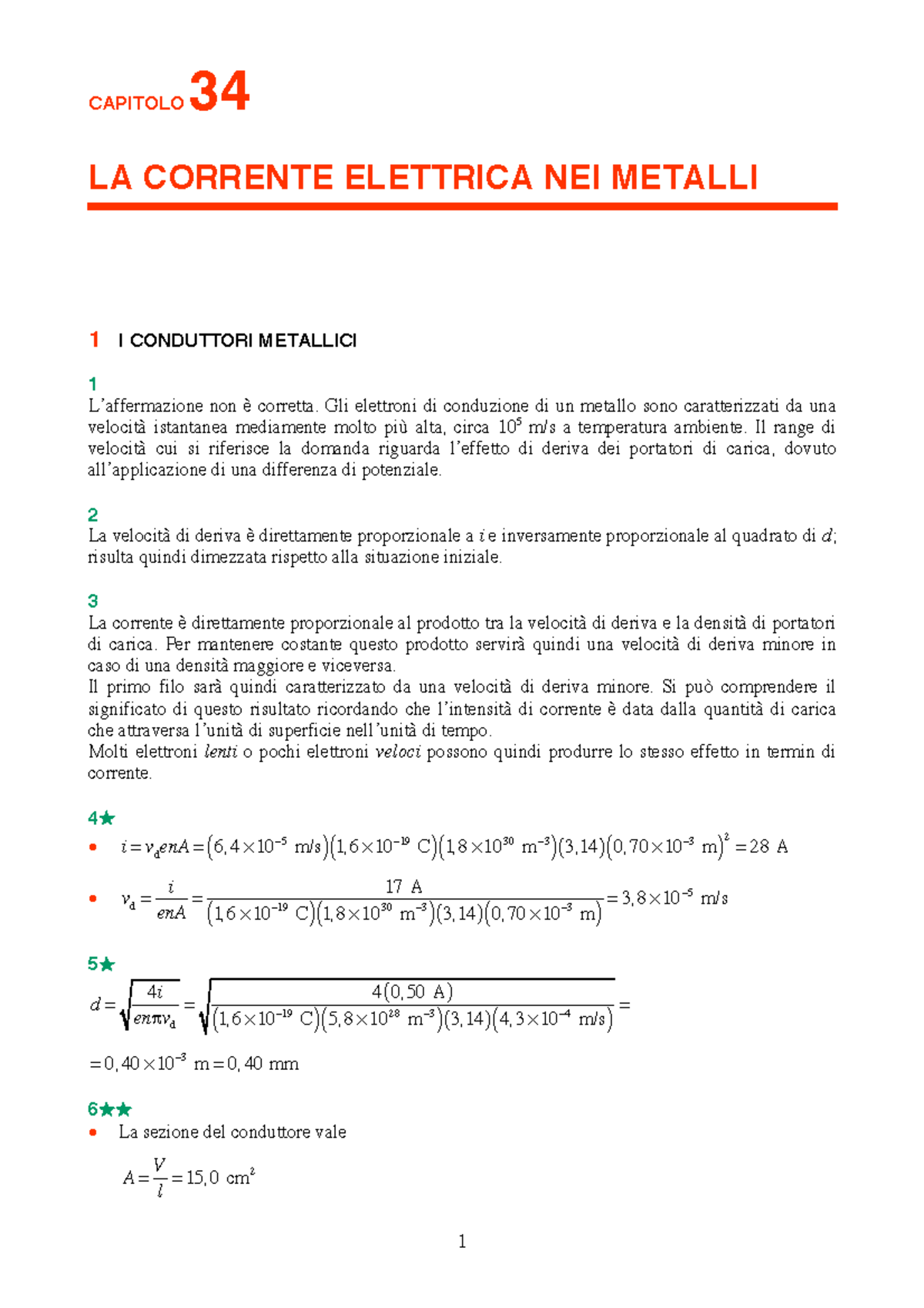 34Corrente Elettrica Metalli - CAPITOLO 34 LA CORRENTE ELETTRICA NEI ...