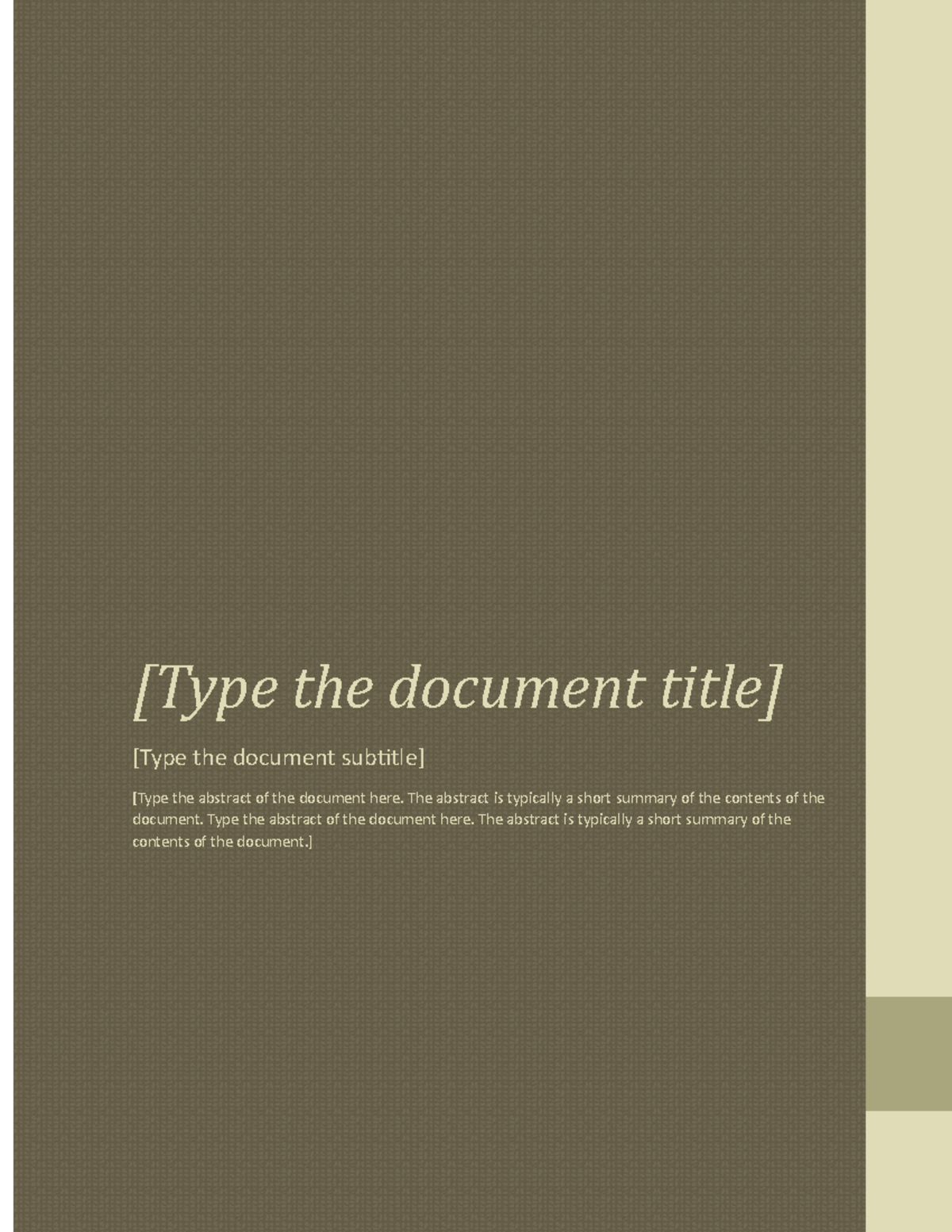 Sample - [Type the document title] [Type the document subtitle] [Type ...