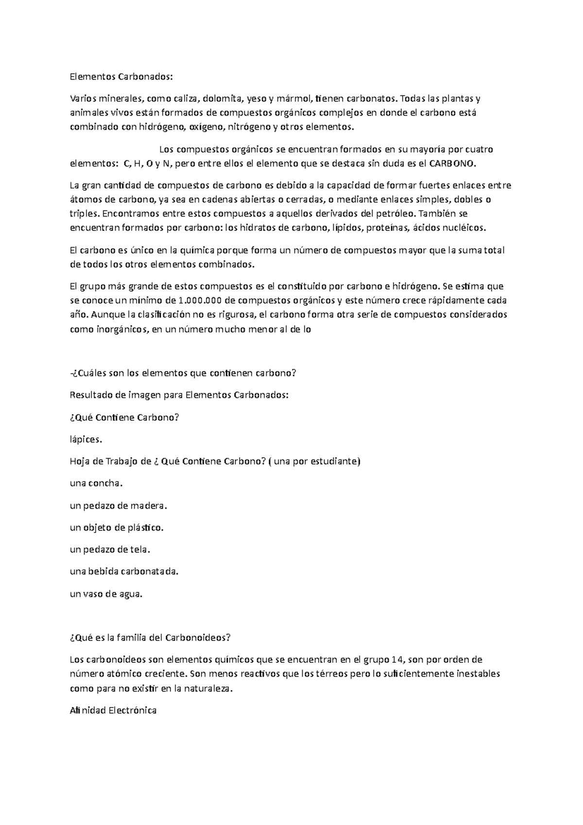 CTAa - piura - Perú. - Elementos Carbonados: Varios minerales, como ...