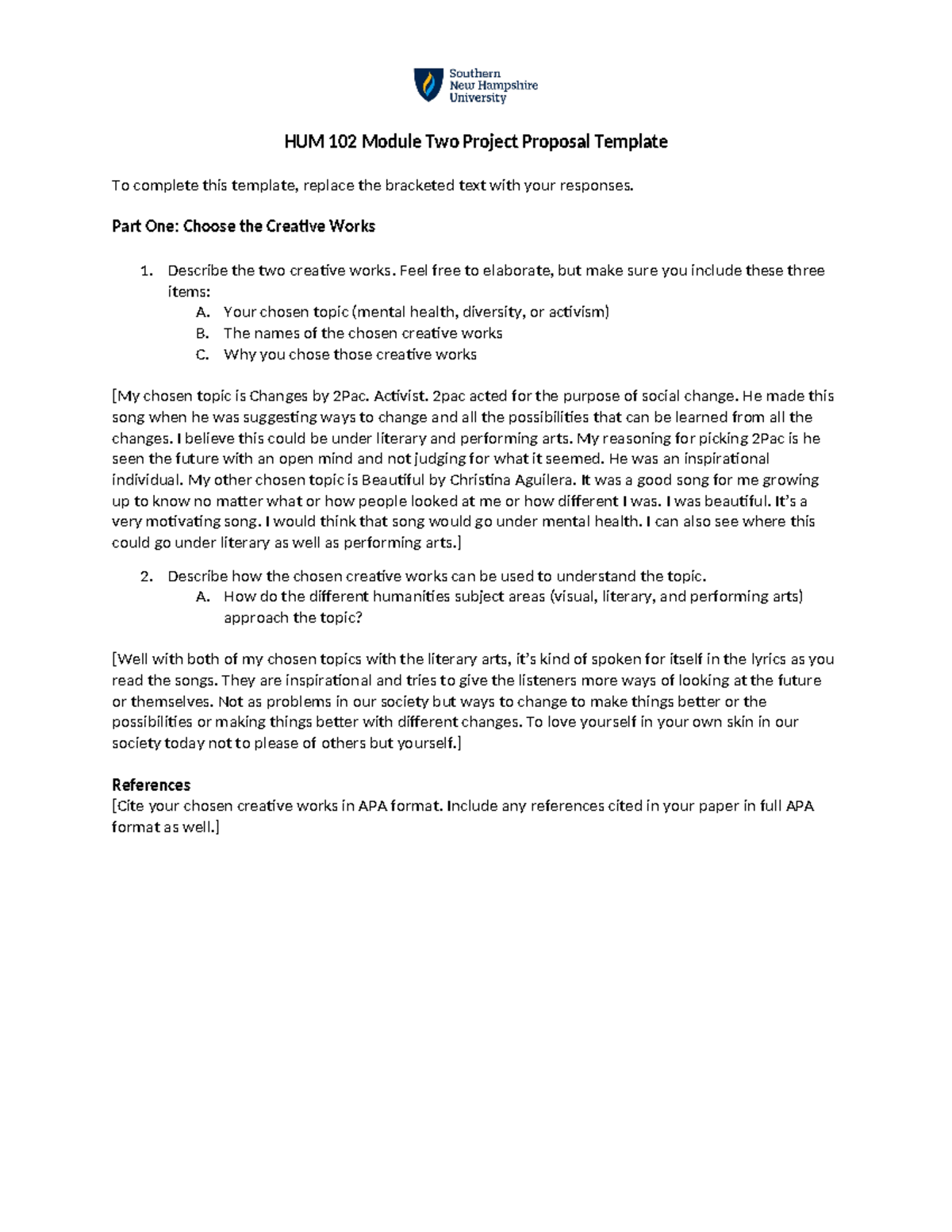 HUM 102 Module Two Project Proposal Template-finished - HUM 102 Module ...