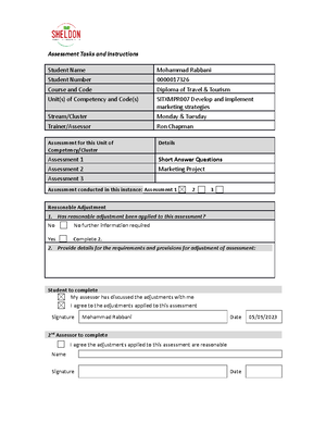 Final Assessment Bsbtec 601 - Support Guideline BSBTEC601 Review ...
