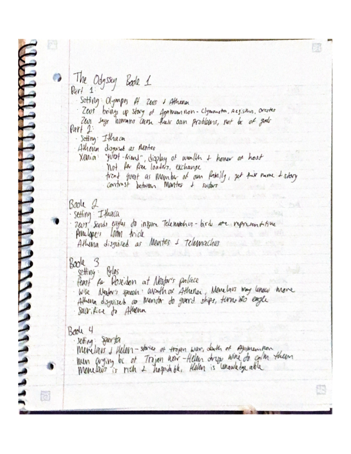 Achilles - Important notes from the Odyssey books 1-18 by Professor ...