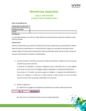 Matematicas Financieras Actividad 12. Automatizada - 10/12/22, 22:16 ...