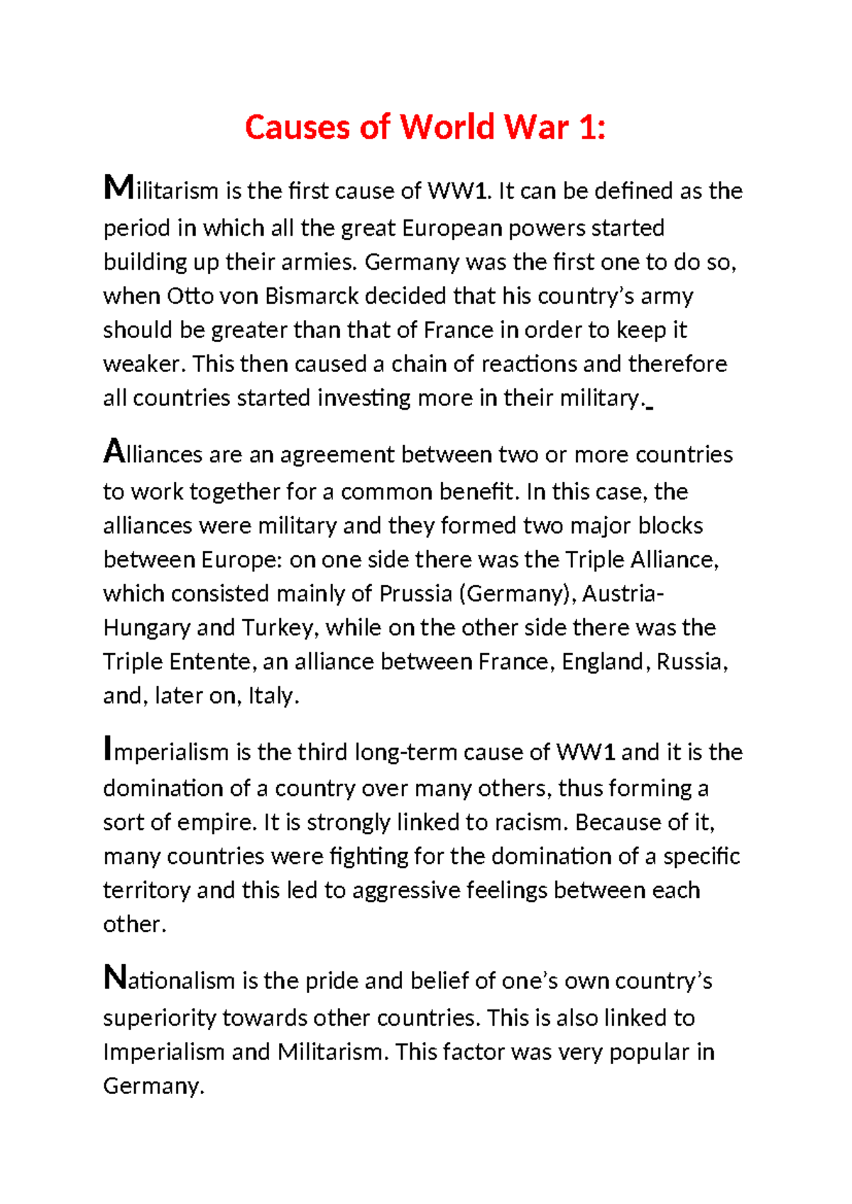 Causes of World War 1 - domani sono andato in bagno - Causes of World ...