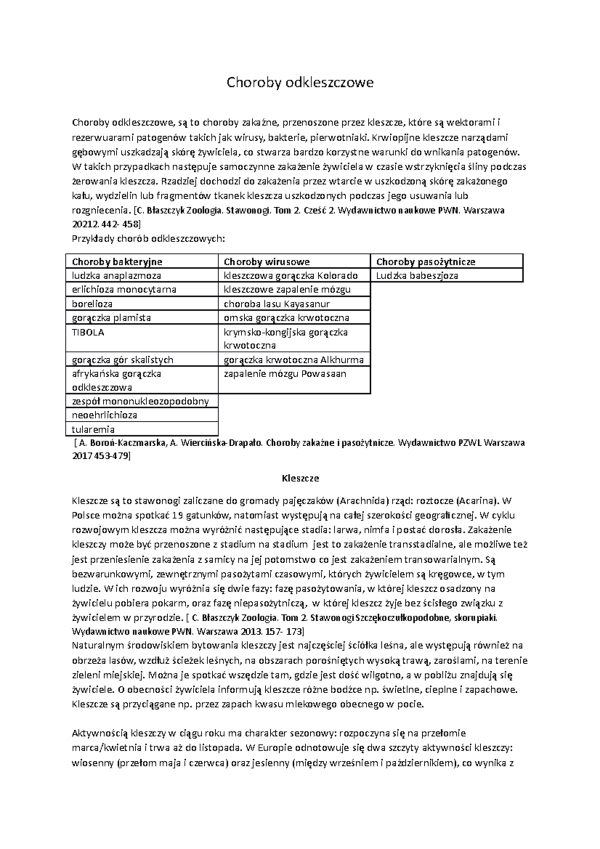 Chroby odkleszczowe - Choroby odkleszczowe Choroby odkleszczowe, są to ...