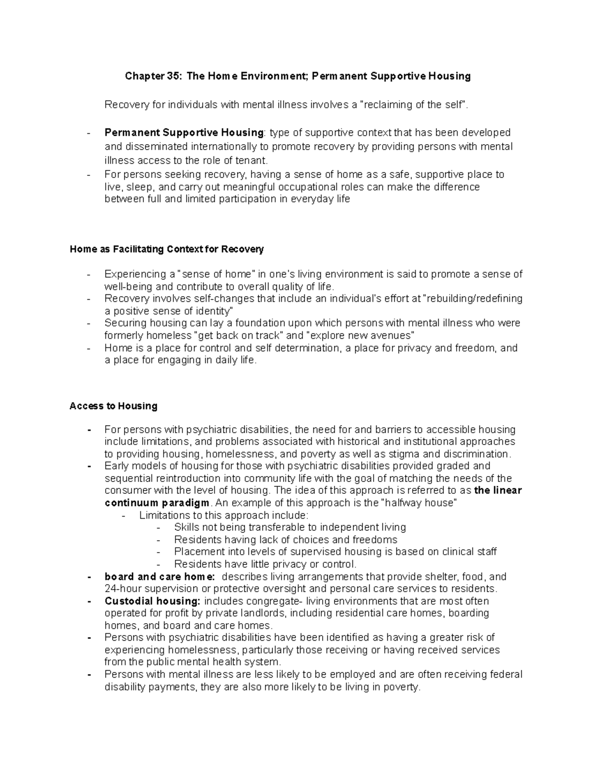 Ch. 35_supportive, permanent housing - Chapter 35: The Home Environment ...