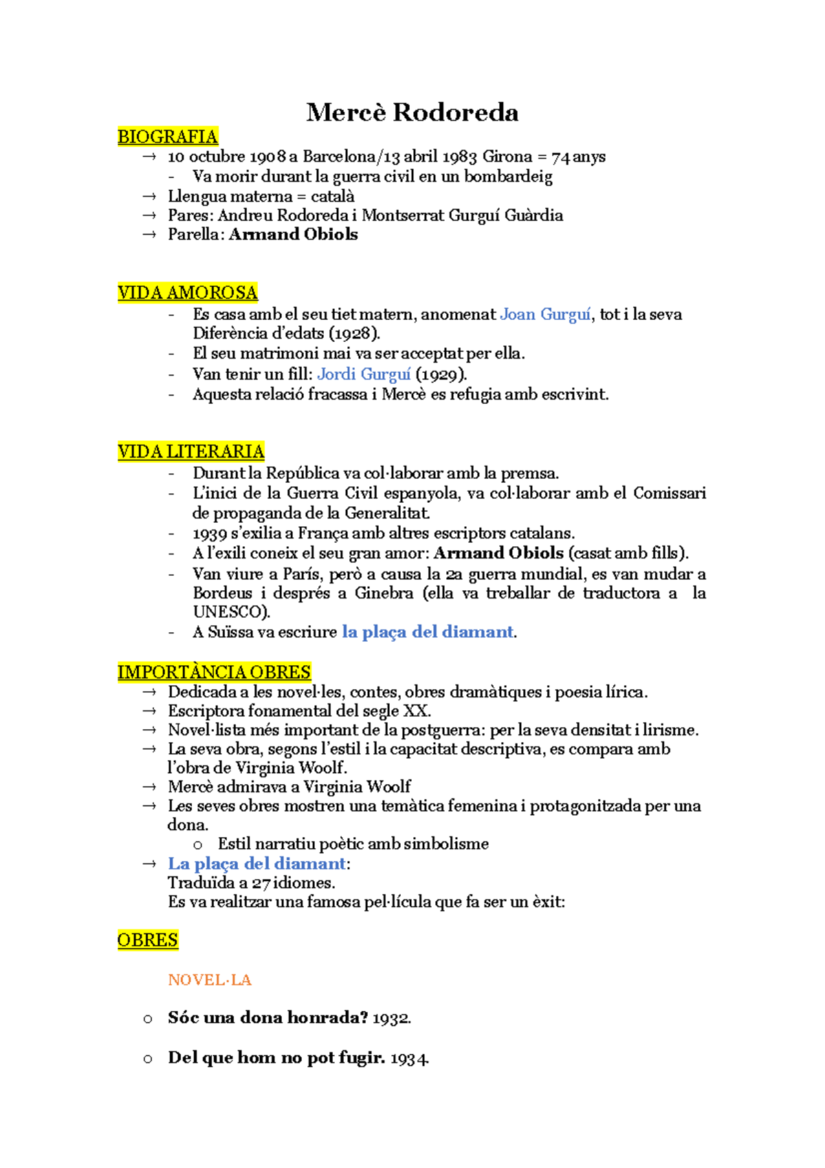 Mercè Rodoreda - la Plaça del Diamant para selectividad - Mercè ...