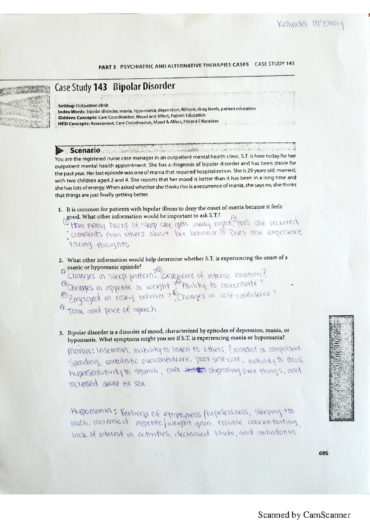 Bipolar Case Study - no description - NURS 222 - Scanned by CamScanner ...