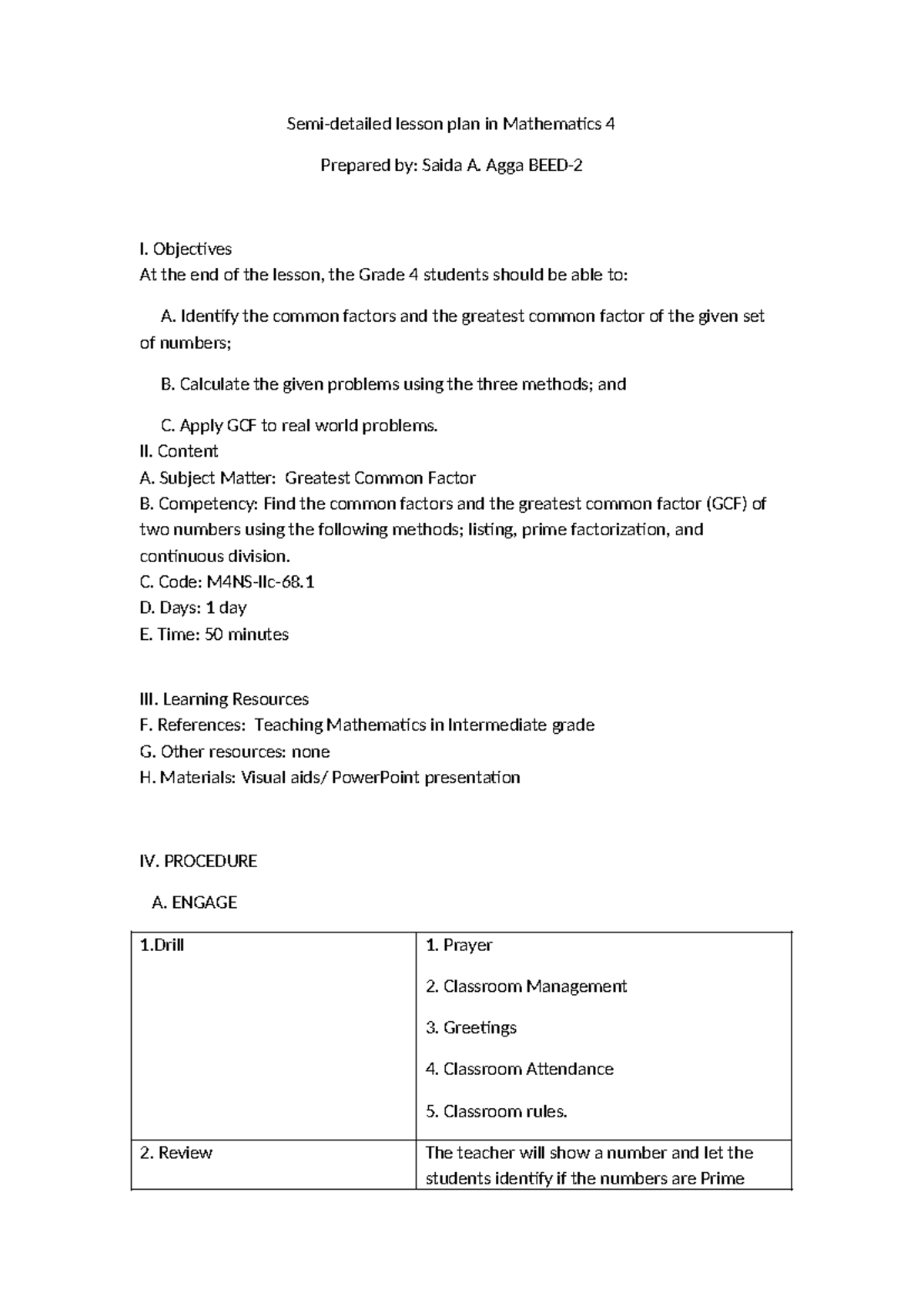 SEMI detailed math 4 - Semi-detailed lesson plan in Mathematics 4 ...