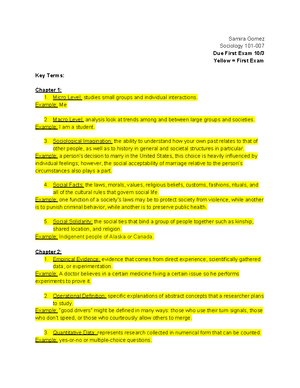 SOC EXAM 1 - practice question on sociology exam 1. - 2023 EXAM 1 If we ...