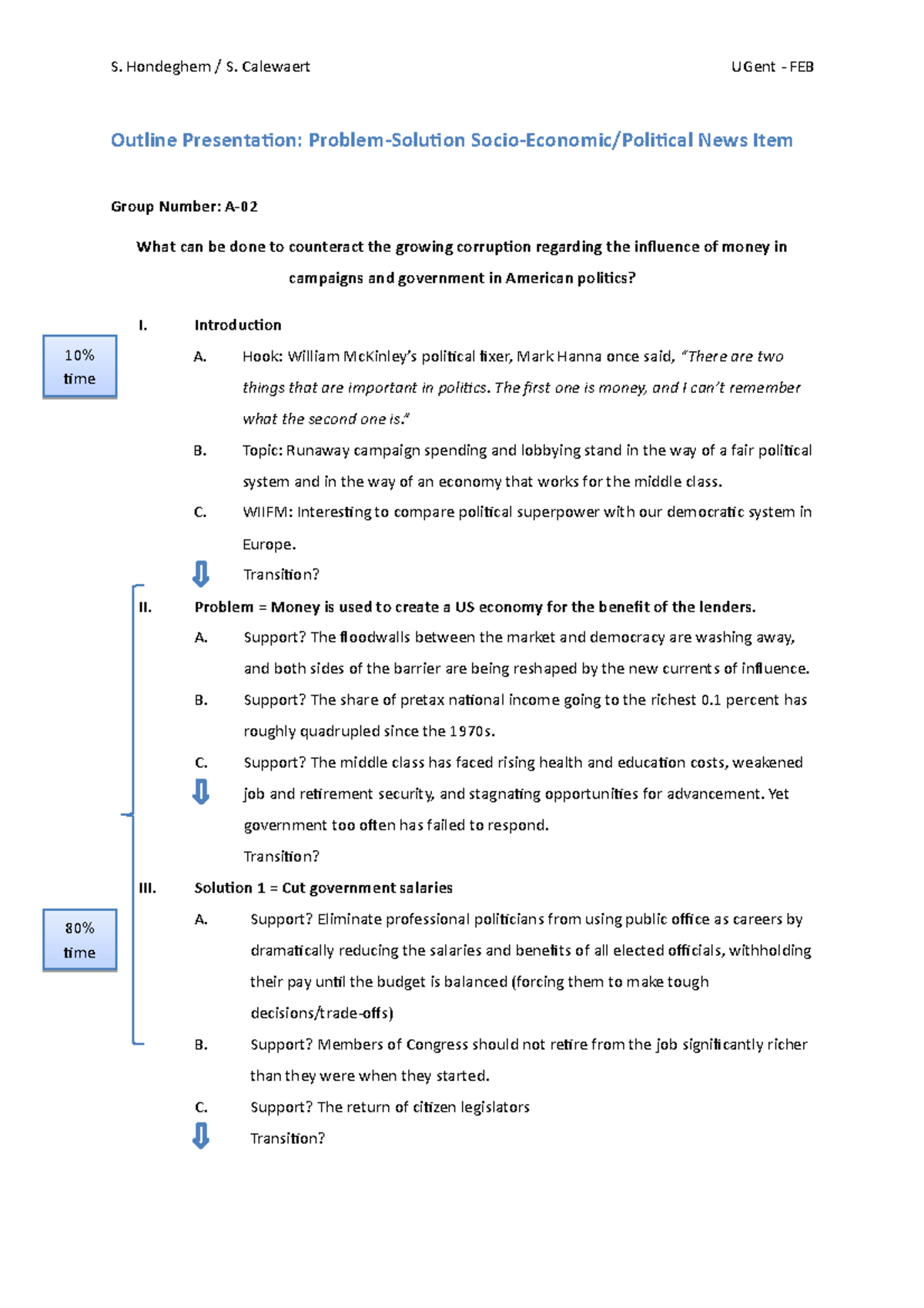 Workshop 5 Template Outline Presentation BPM - S. Hondeghem / S ...