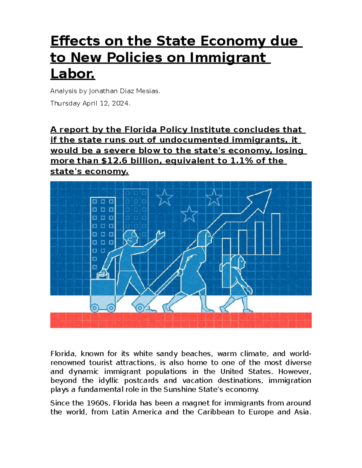 Article Jonathan Diaz Effects of Immigration on the State Economy ...