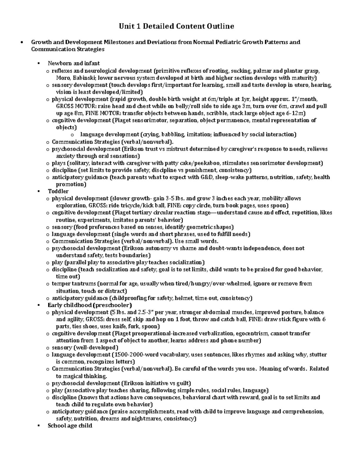 Unit 1 Detailed Content Outline - Unit 1 Detailed Content Outline ...