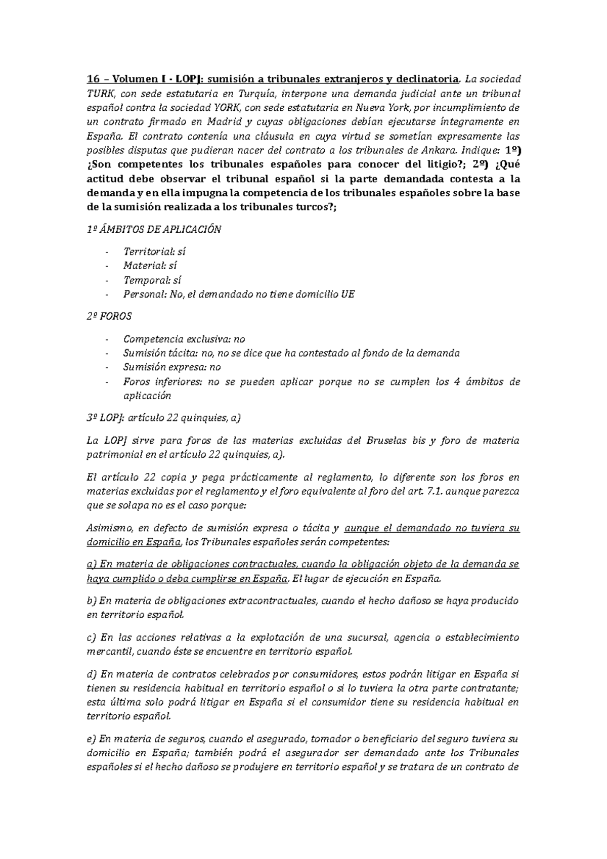 Lopj - LOPJ - 16 – Volumen I - LOPJ: sumisión a tribunales extranjeros ...