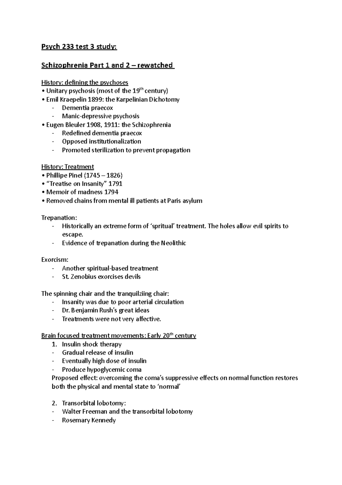 Psych 233 test 3 study - Test 3 preparation - summary of topics - Psych ...